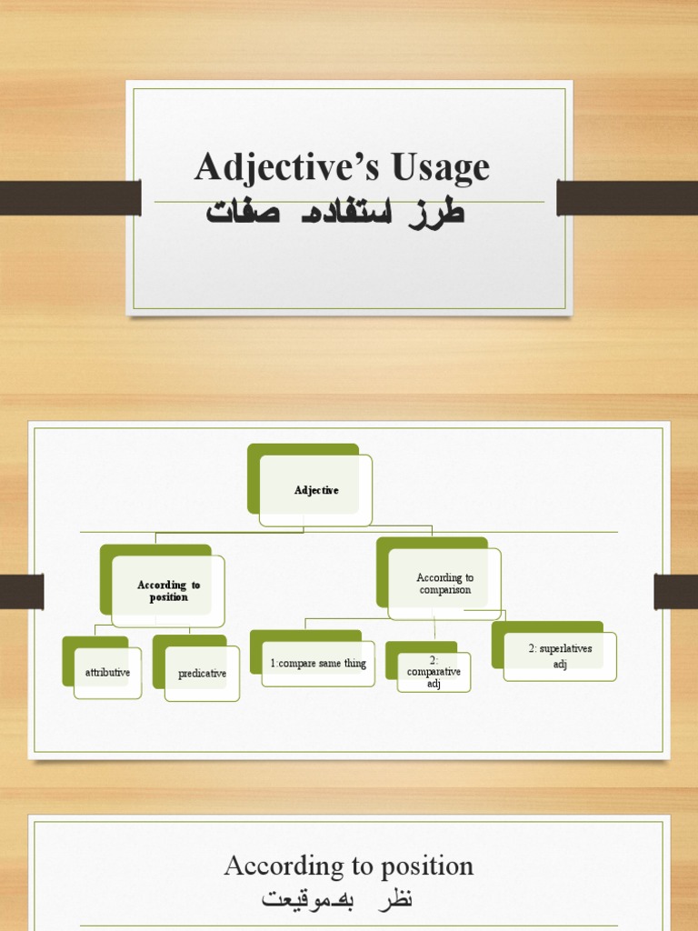 Adjective’s Usage | PDF | Adjective | Syntax