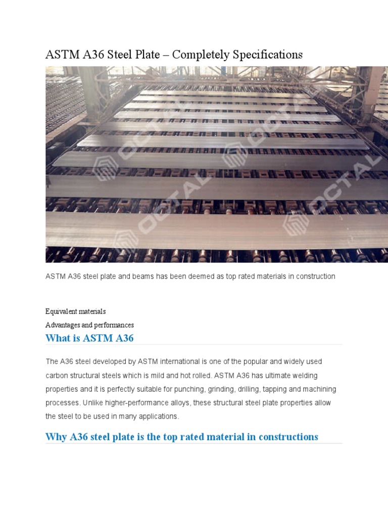 ASTM A36 Steel Plate - Completely Specifications | Download Free PDF ...