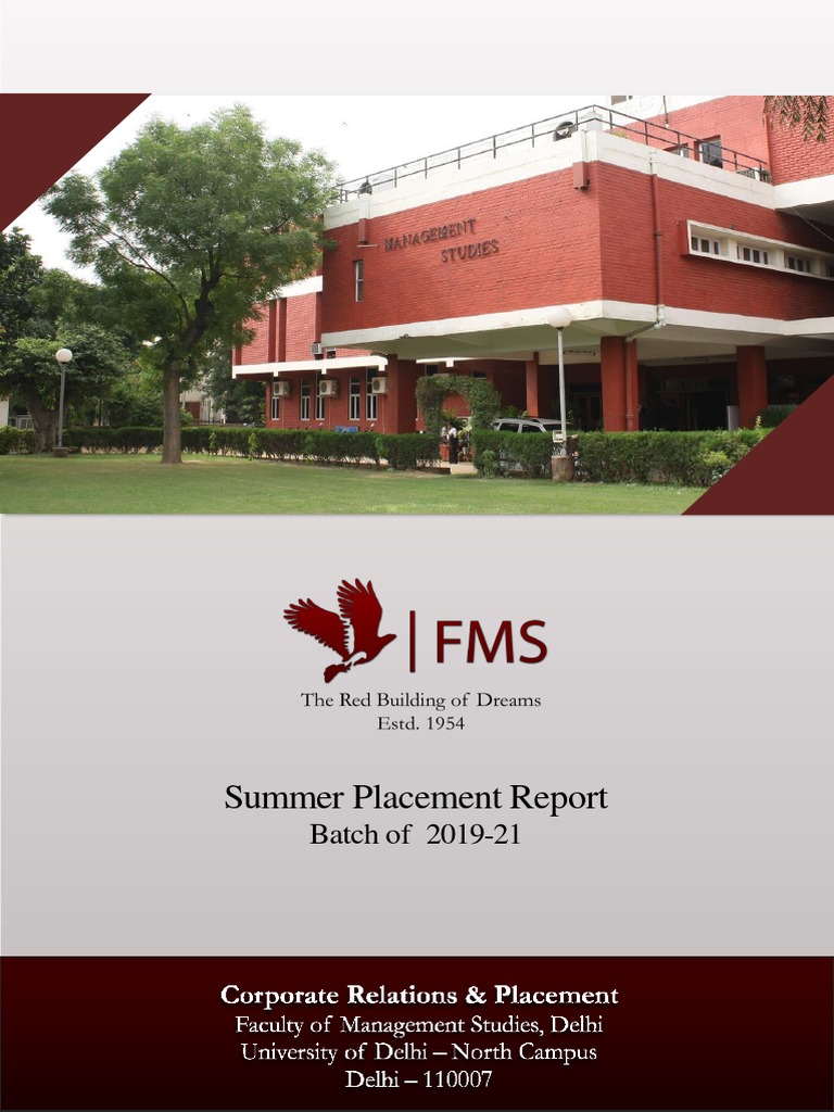 FMS - Summer Placement Report - 2019 | Download Free PDF | Companies ...