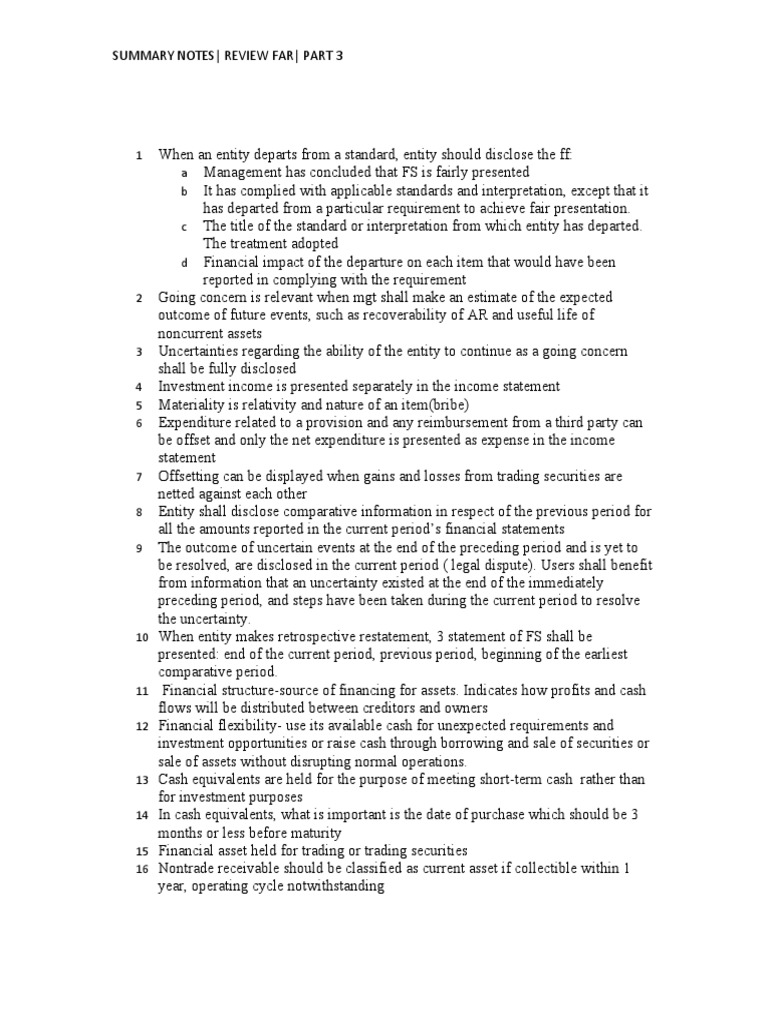 Summary Notes - Review Far - Part 3: 1 A B C D 2 | Download Free PDF ...