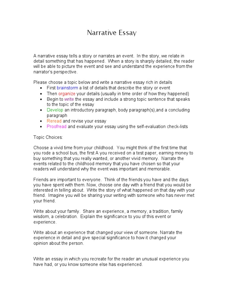 Narrative Essay Sample | PDF | Essays | Narrative