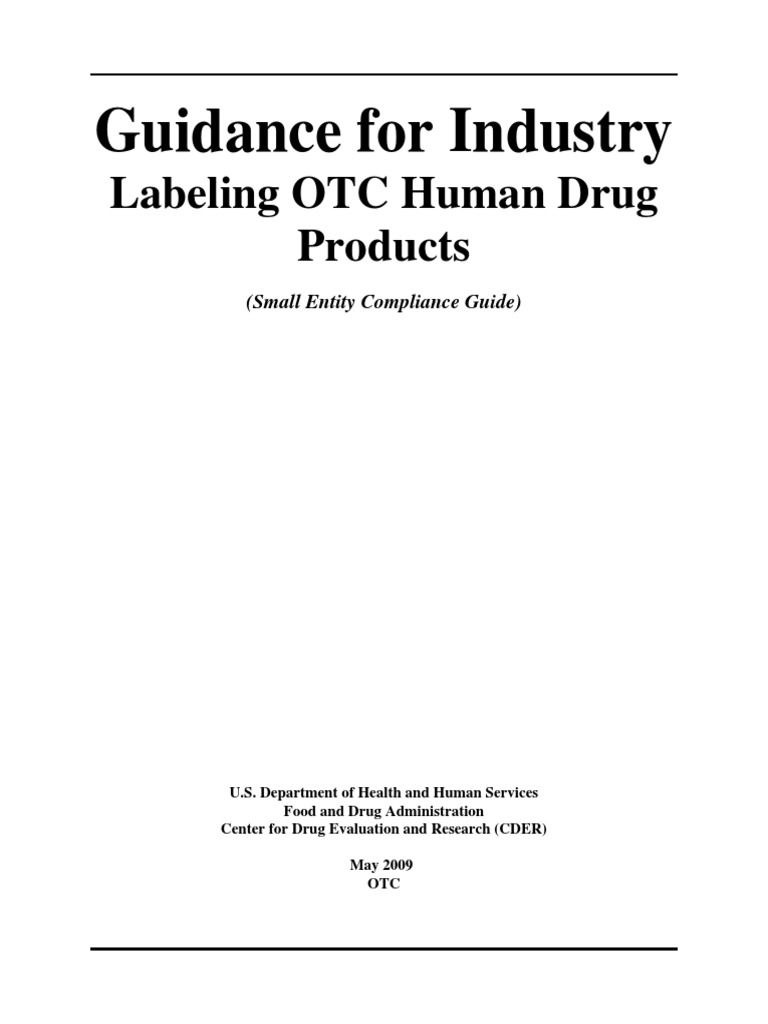 Labeling OTC Human Drug Products Small Entity Compliance Guide | PDF ...