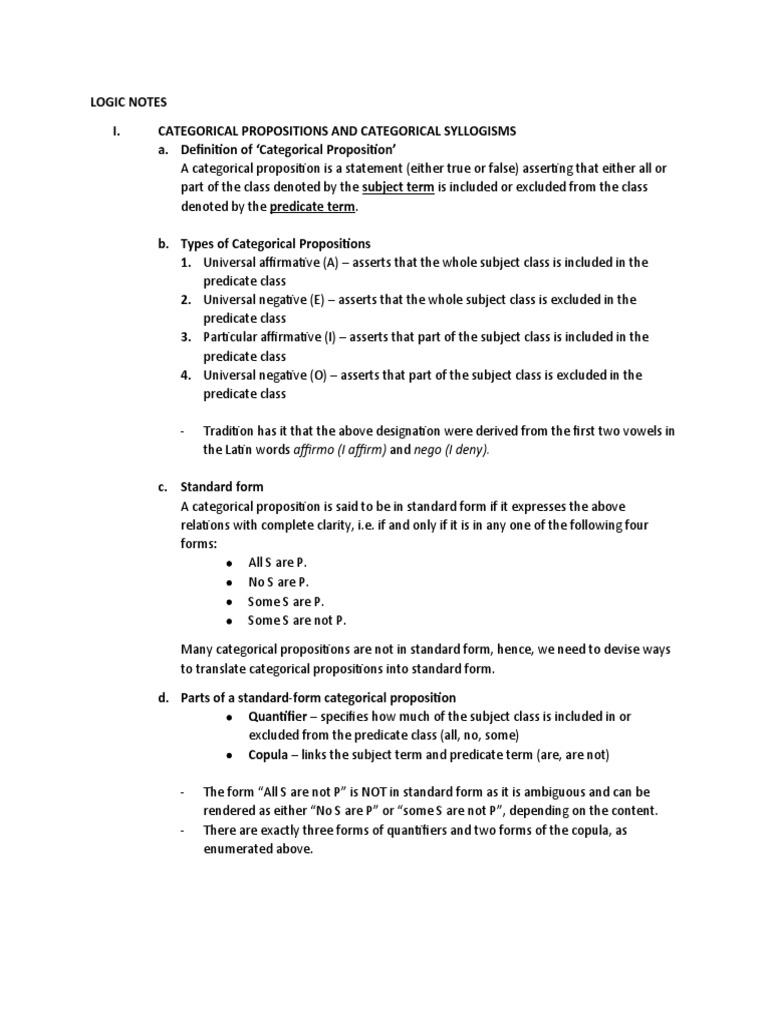 Logic Notes | PDF | Proposition | Epistemology