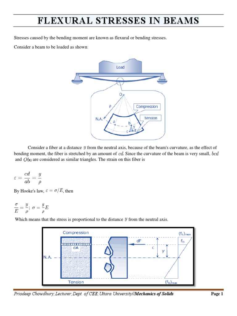Maximum Flexural Stress in Beams | PDF | Bending | Beam (Structure)