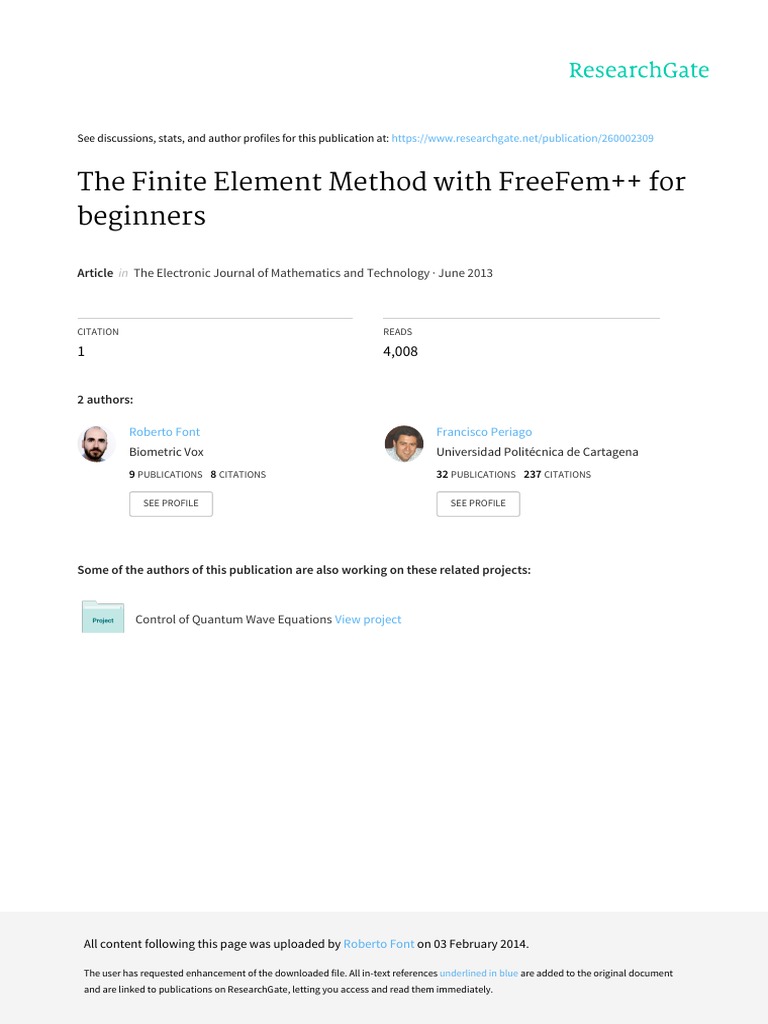 FreeFEM Beginners | Download Free PDF | Distribution (Mathematics) | Finite Element Method