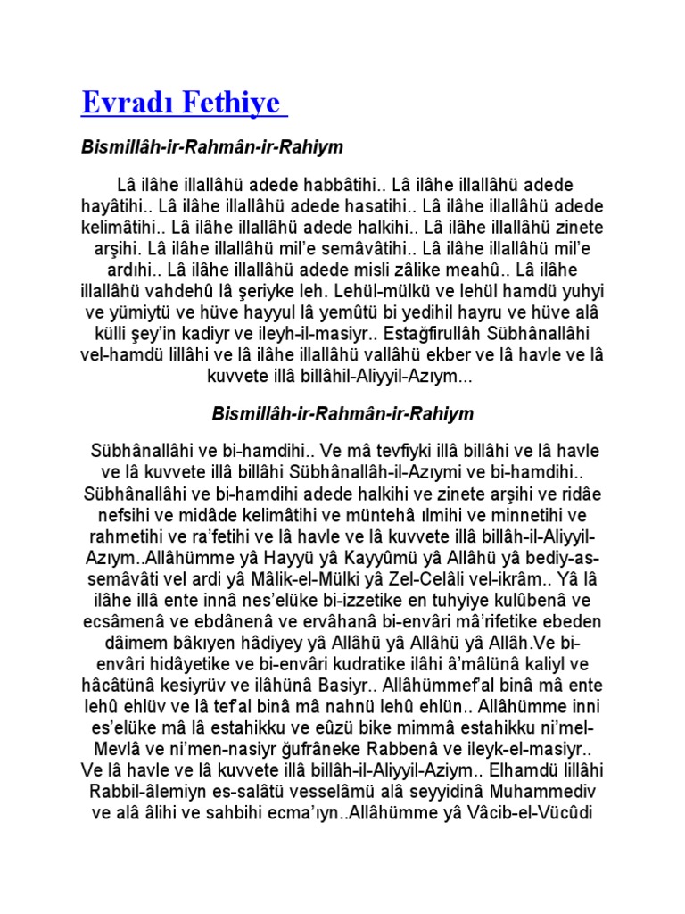 Evradi Fethiyye | PDF