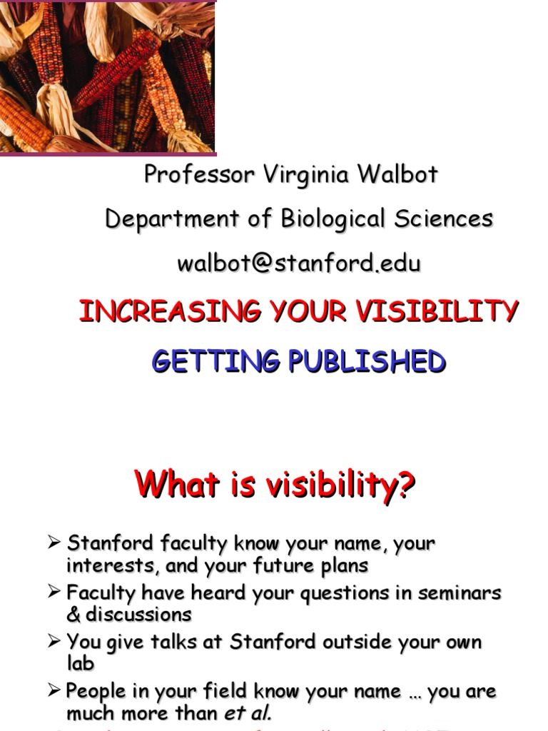 Postdoc Presentation Walbot | PDF | Mentorship | Data