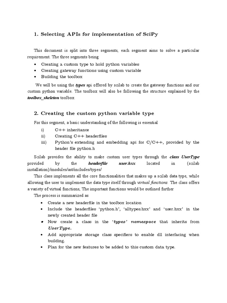 Selecting APIs for Implementing SciPy in Scilab | PDF | Parameter (Computer Programming ...