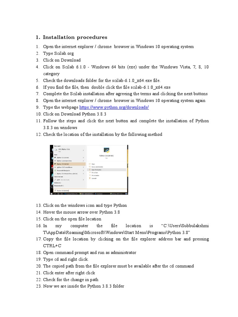 Install Scilab & Python on Windows | PDF | Parameter (Computer Programming) | Subroutine
