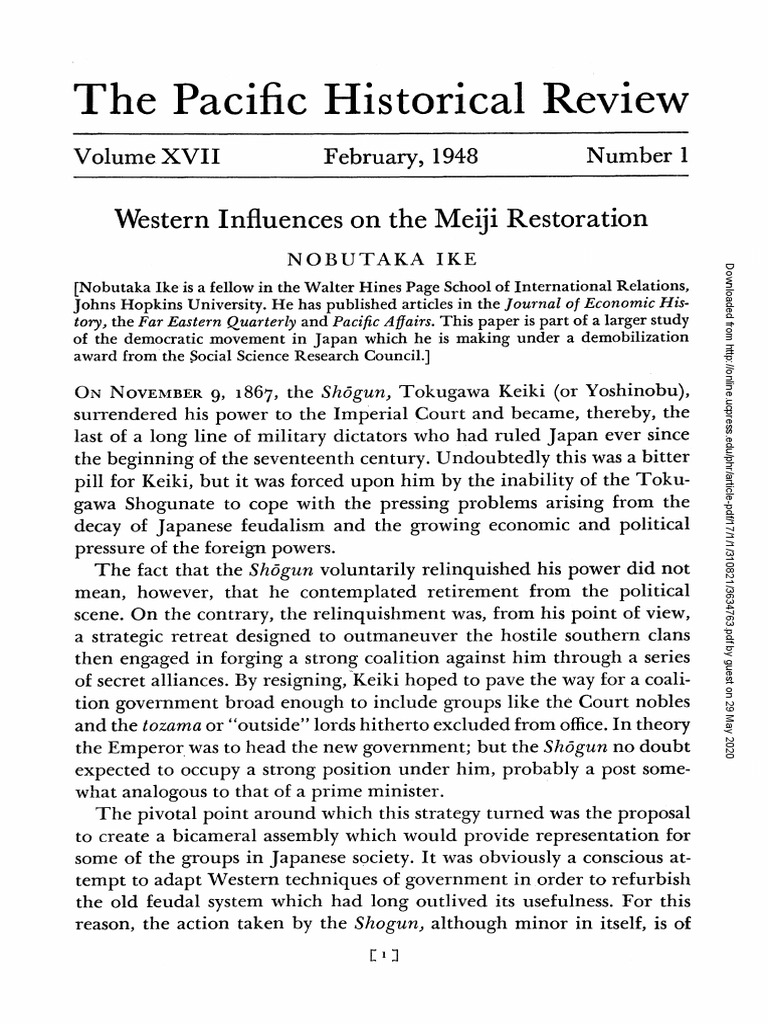 Western Influence On Meiji Restoration | PDF | Feudal Japan | Japan