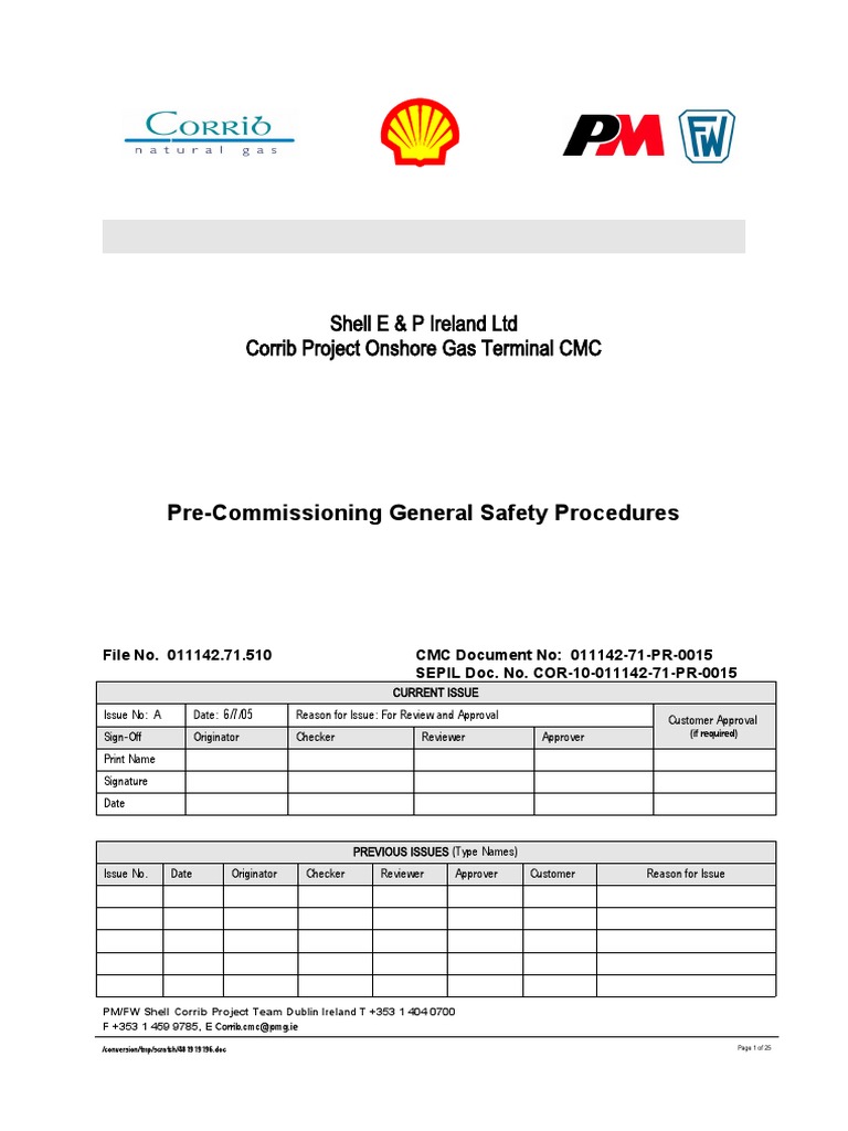 Precommissioning General Safety | PDF | Valve | Safety