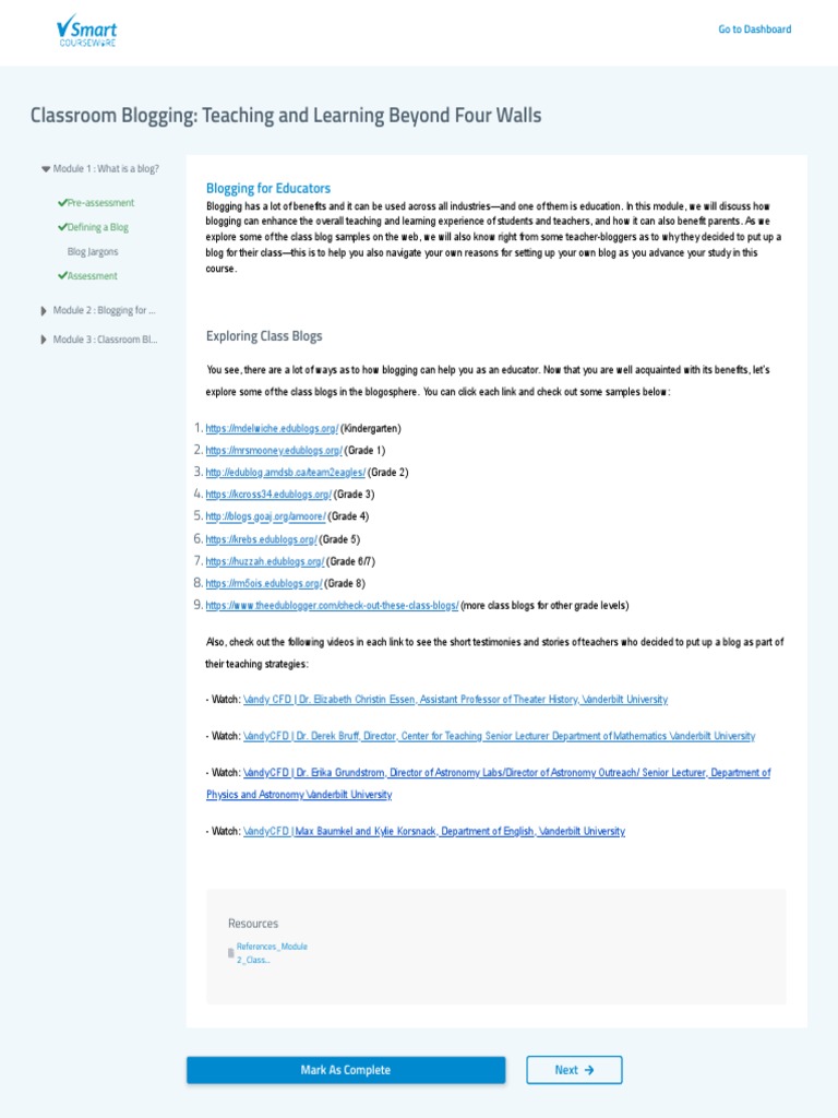 Classroom Blogging: Teaching and Learning Beyond Four Walls | PDF ...