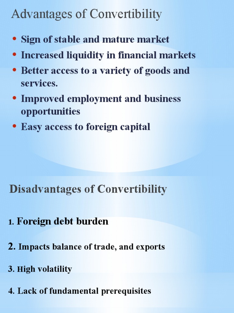 Advantages of Convertibility | PDF | Finance & Money Management | Law