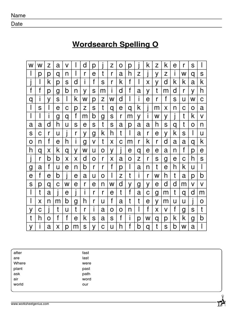 Wordsearch Spelling Worksheet | PDF | Word Puzzles | Word Play