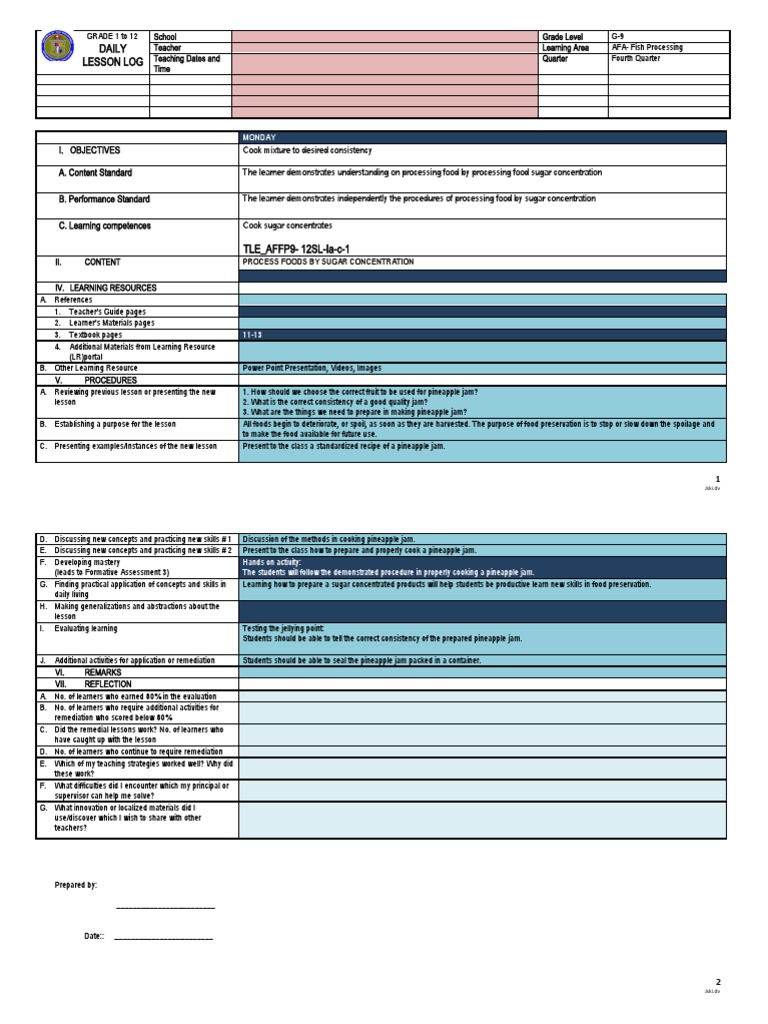 DLL Food-Processing-Sugar-Concentration | PDF | Fruit Preserves | Cooking