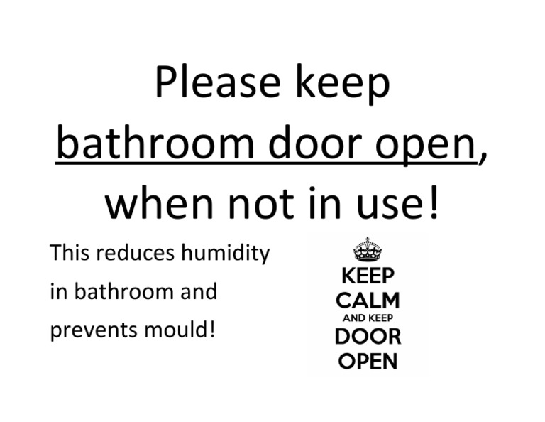 Please Keep Bathroom Door Open | PDF
