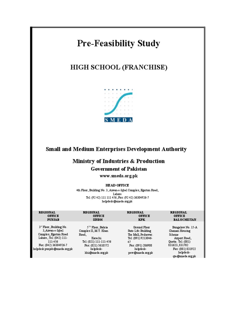 Pre-Feasibility Study: High School (Franchise) | PDF | Schools | Equity ...