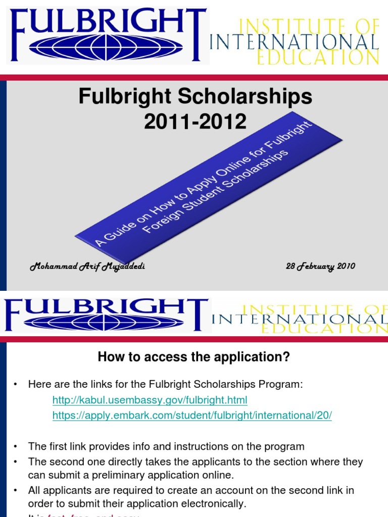 Presentation On Fulbright Application-2011-2012 | PDF | Communication ...