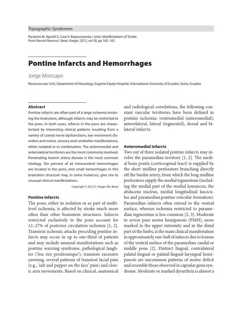 Pontine Infarcts and Hemorrhages | PDF | Brainstem | Anatomical Terms ...
