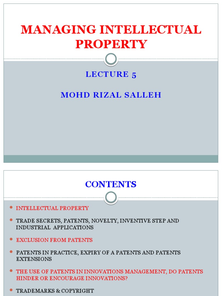 Managing Intellectual Property: Mohd Rizal Salleh | Download Free PDF ...