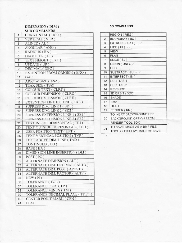 Auto Cad 3d Commands | PDF