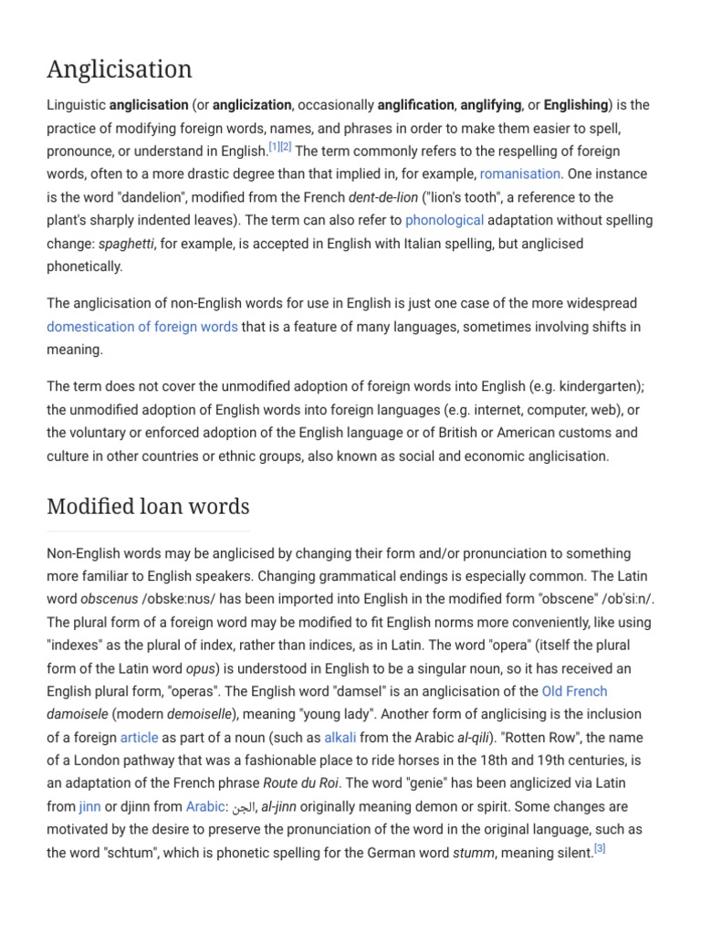 Anglicisation: Modified Loan Words | PDF | Linguistics | Semiotics