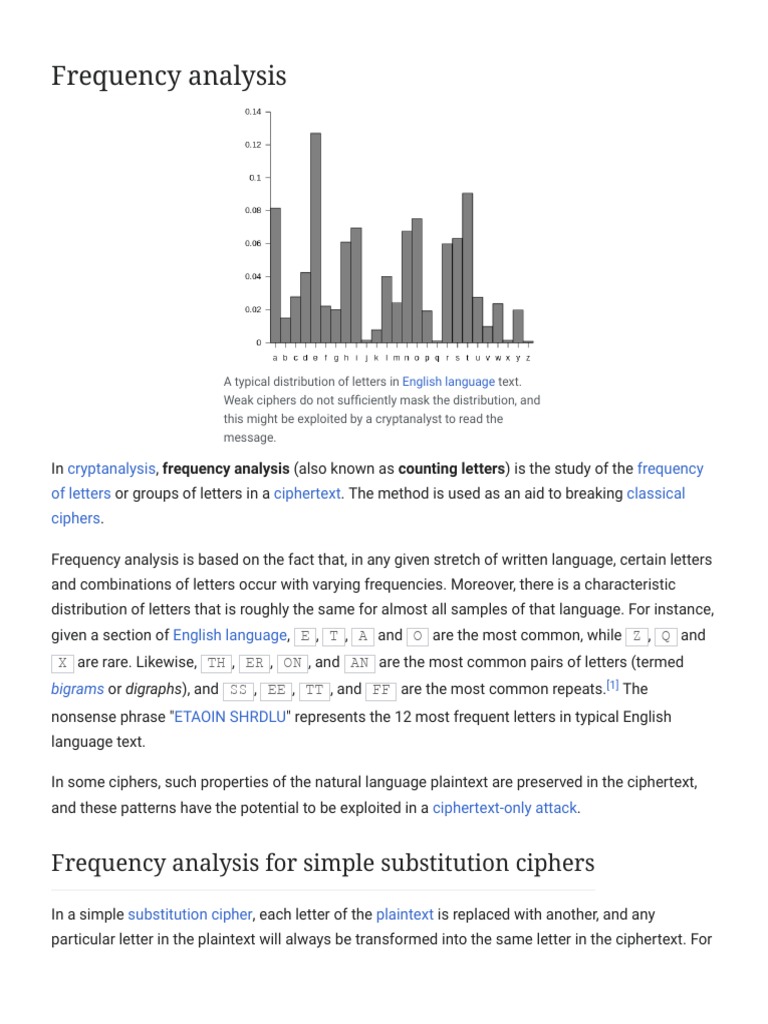 Frequency Analysis | Download Free PDF | Cryptography | Applied Mathematics