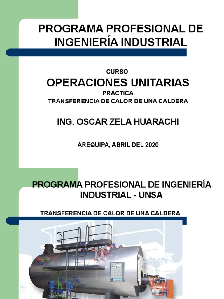 Diapositiva I - Operaciones Unitarias | PDF | Calor | Agua
