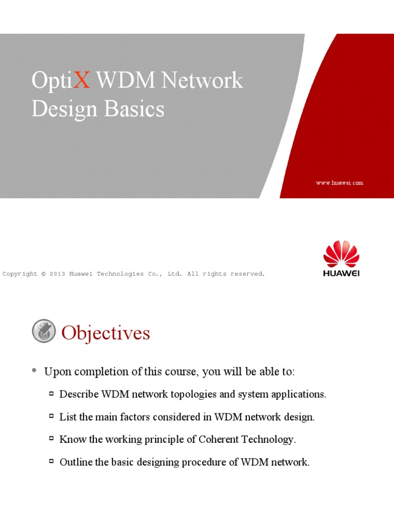 5-OTC000601 OptiX WDM Network Design Basics ISSUE1.01 | PDF | Wavelength Division Multiplexing ...