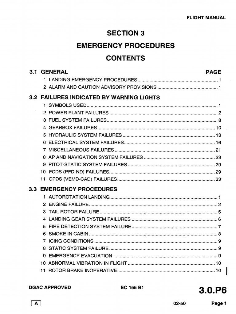 EC-155B1 Flight Manual - Section 3 Emergency Procedures DGAC PDF | PDF ...