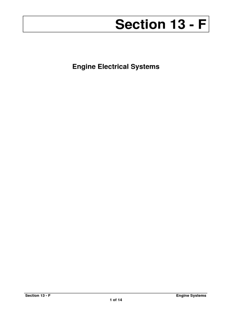 Section 13F - Engine Electrical System PDF | PDF | Relay | Servomechanism