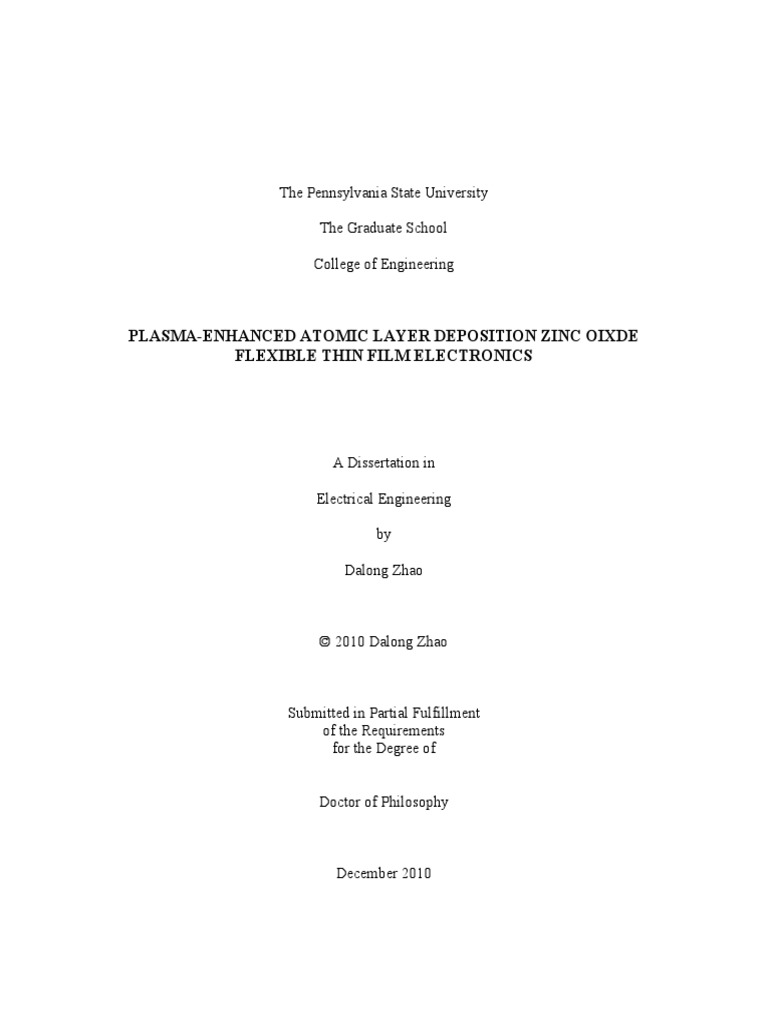 PHD Thesis - Dalong Zhao-ZnO TFT Thin Film Passivation - Noise Analysis, Hooge Parameter | PDF ...