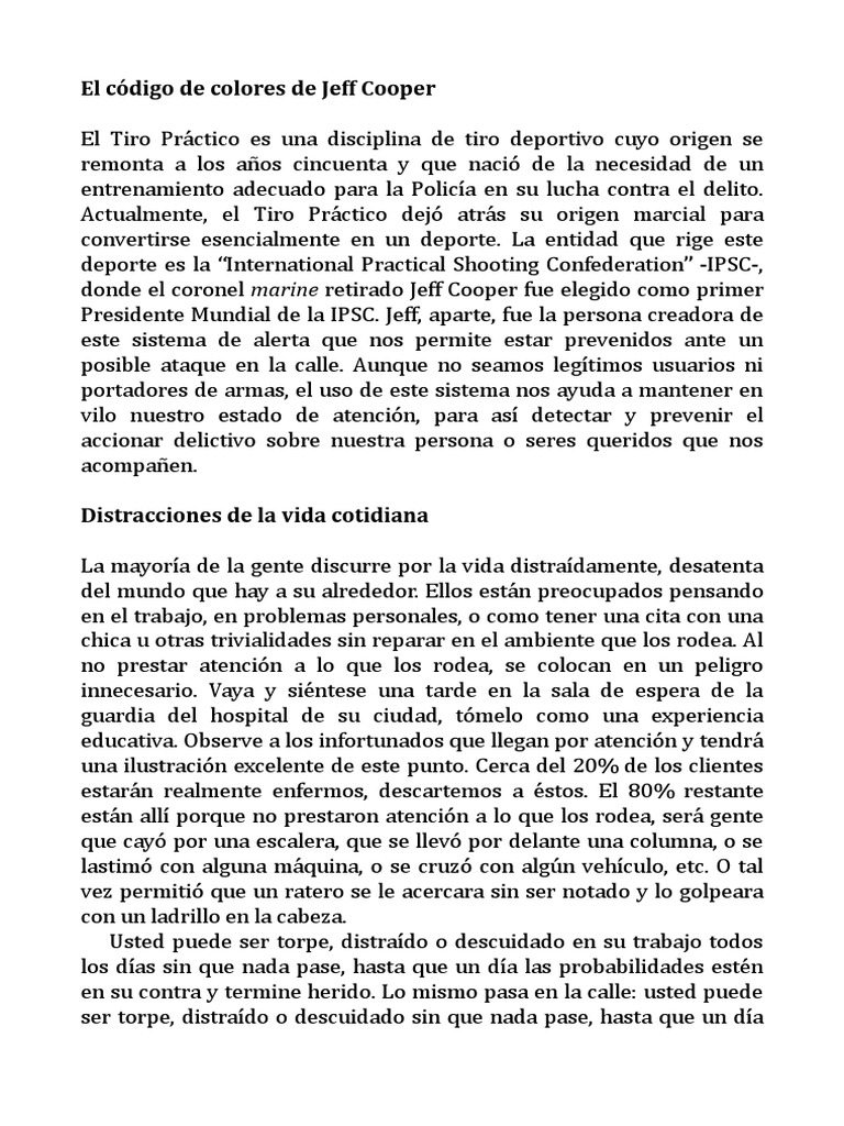 El código de colores de Jeff Cooper: una guía para mejorar la ...