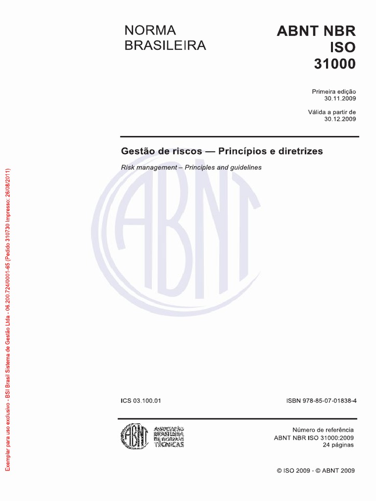 ISO 3100 Gestão de Risco | PDF
