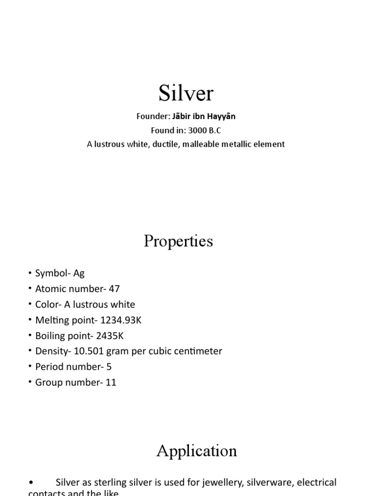 Silver: Properties and Uses | PDF | Home & Garden | Technology ...