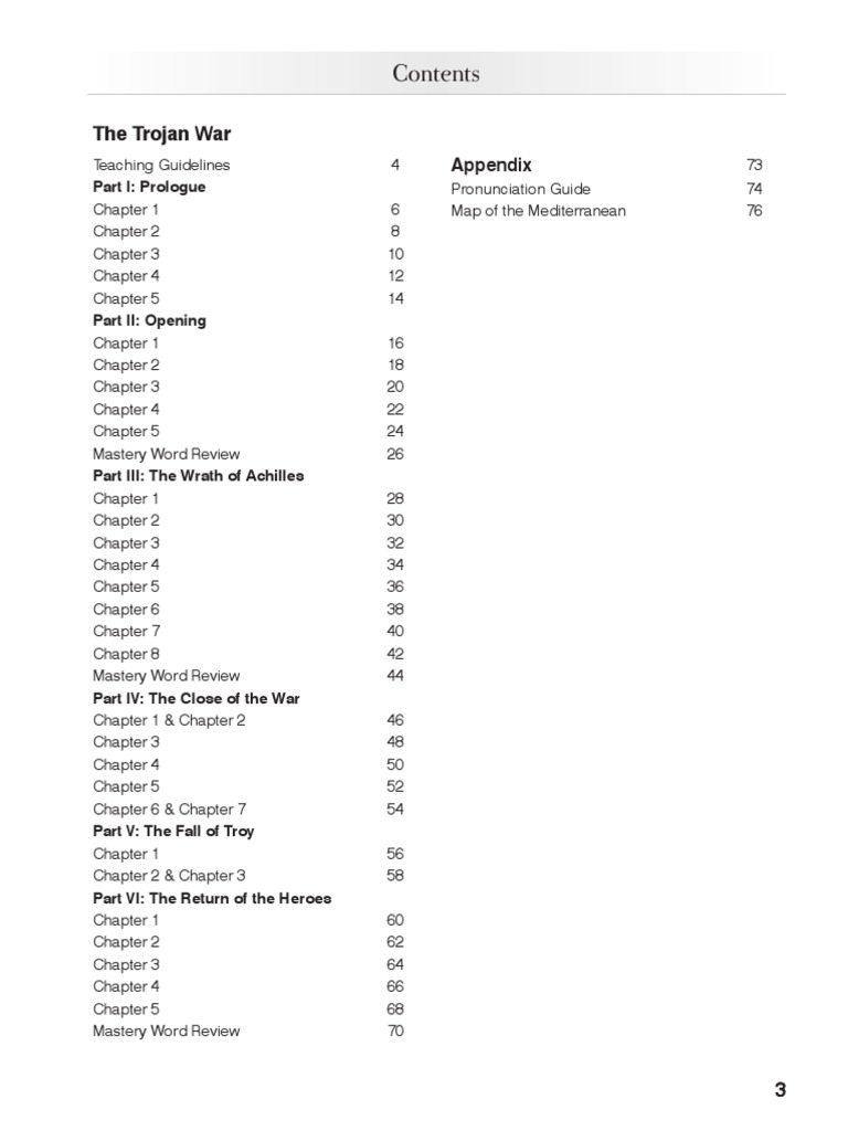 Trojan War Teaching Guide and Chapters | PDF | Paris (Mythology ...