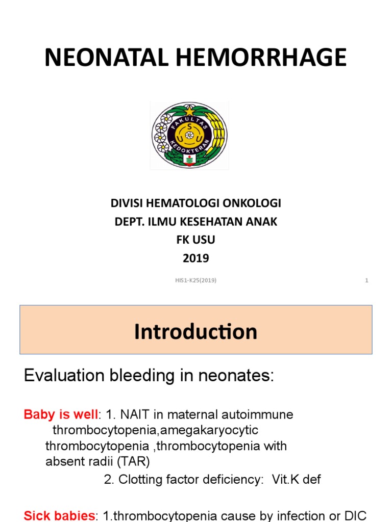 Neonatal Hemorrhage | PDF | Coagulation | Bleeding