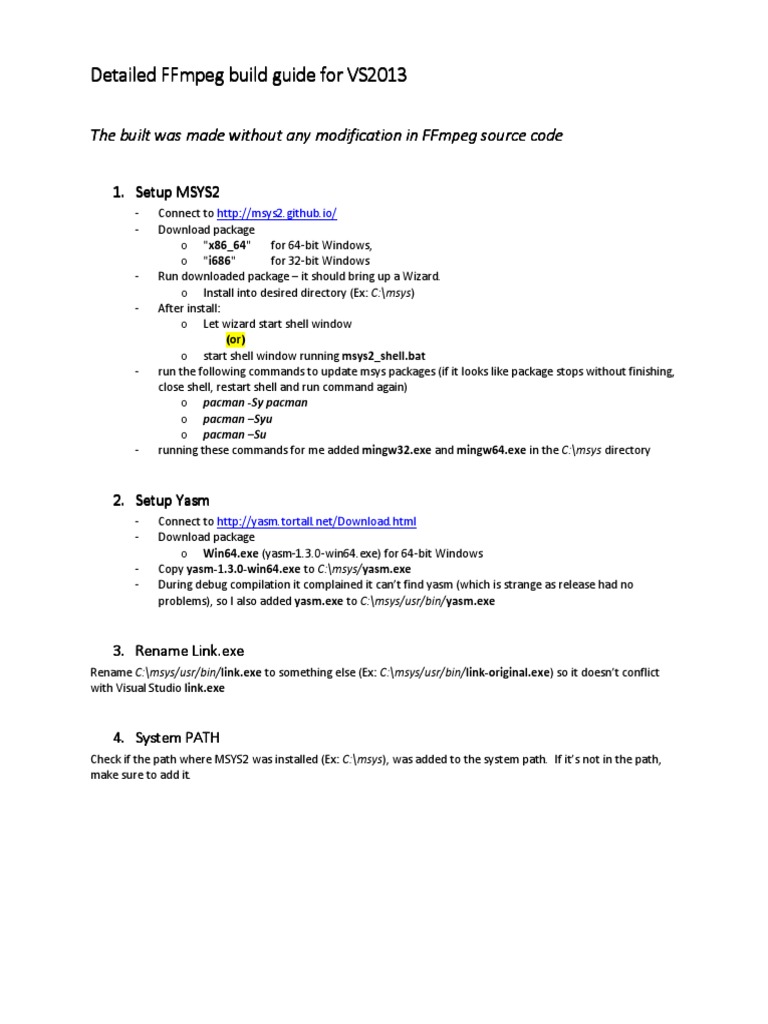 FFmpeg Build PDF | PDF | Operating System Technology | Utility Software