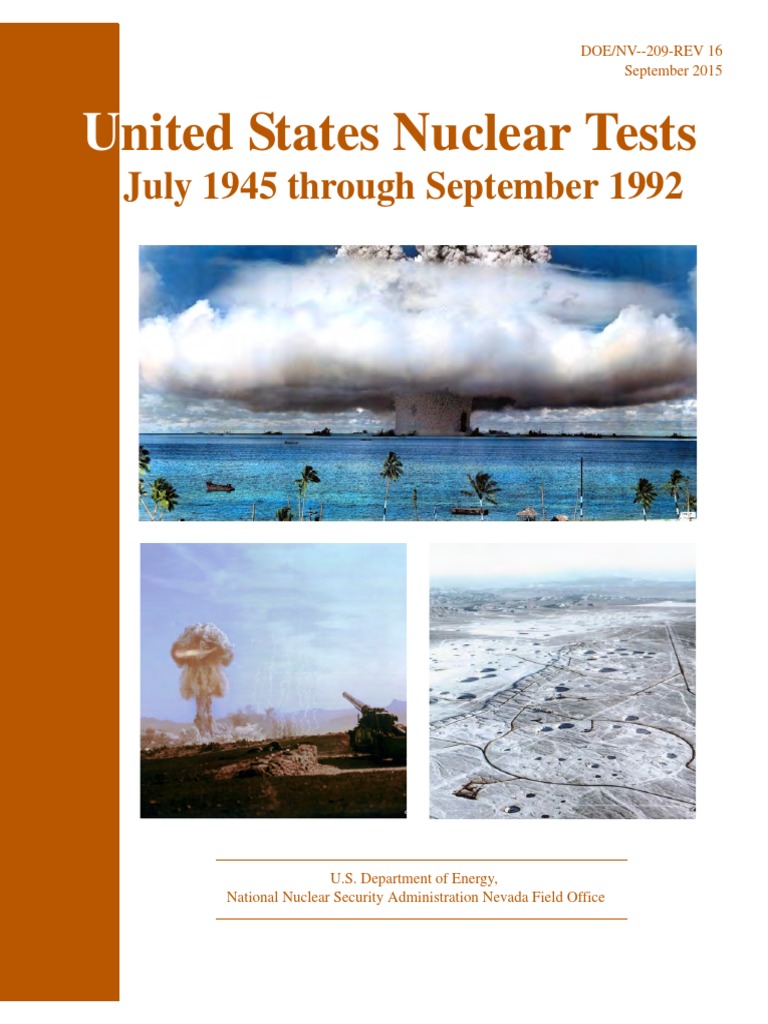 Nited States Nuclear Tests: July 1945 Through September 1992 | PDF