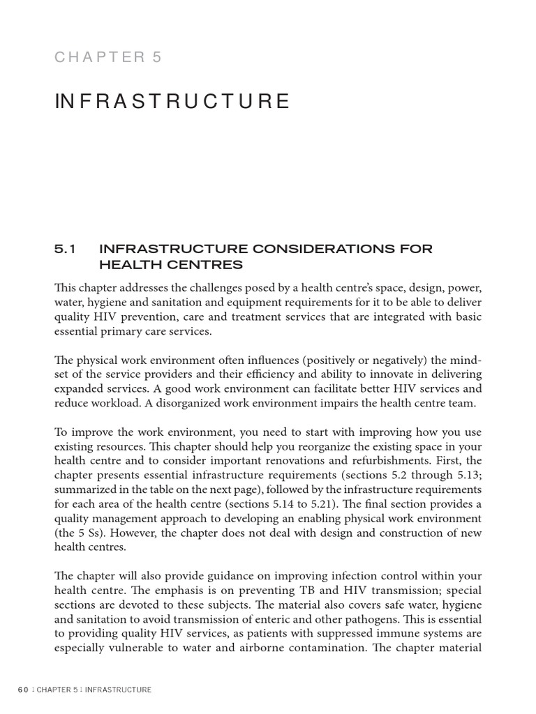 Infrastructure: 5.1 Infrastructure Considerations For Health Centres ...