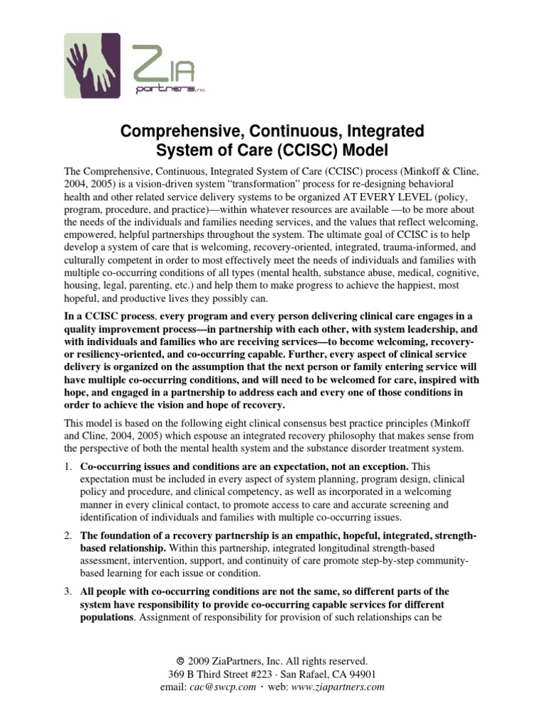 Comprehensive, Continuous, Integrated System of Care (CCISC) Model ...