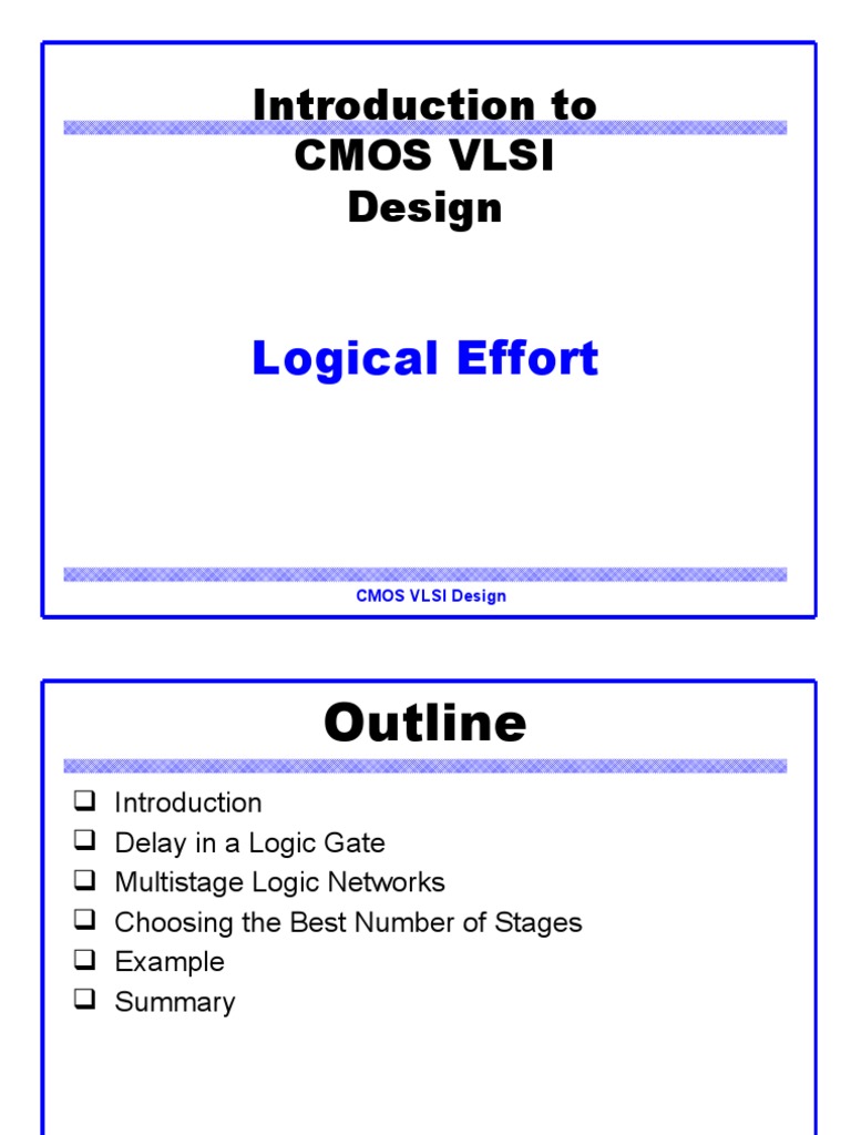 Introduction To Cmos Vlsi Design Logical Effort Pdf Electronic