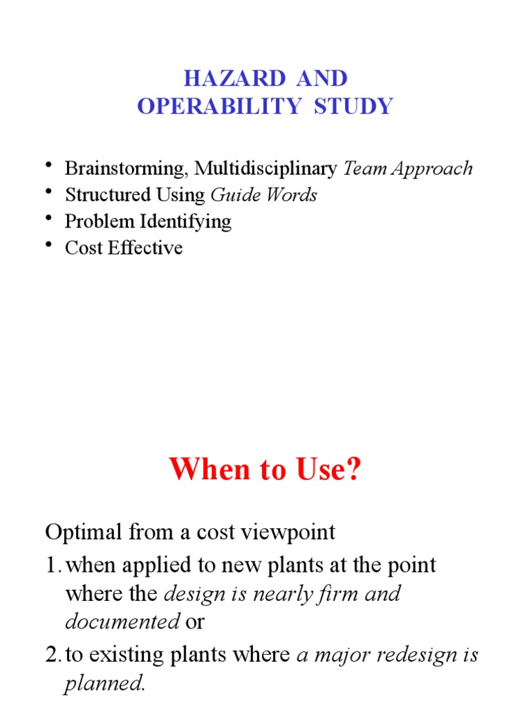 Hazard and Operability Study | PDF | Chemical Engineering | Chemistry