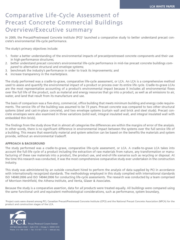 Comparative Life-Cycle Assessment of Precast Concrete Commercial ...