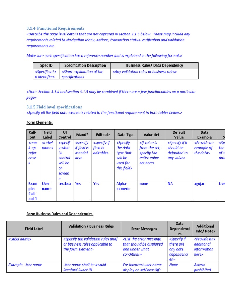 Functional requirements for authentication page | PDF | Specification ...