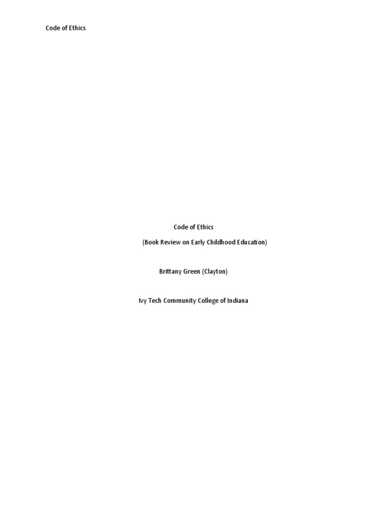 Code of Ethics Final | PDF | Child Neglect | Child Abuse