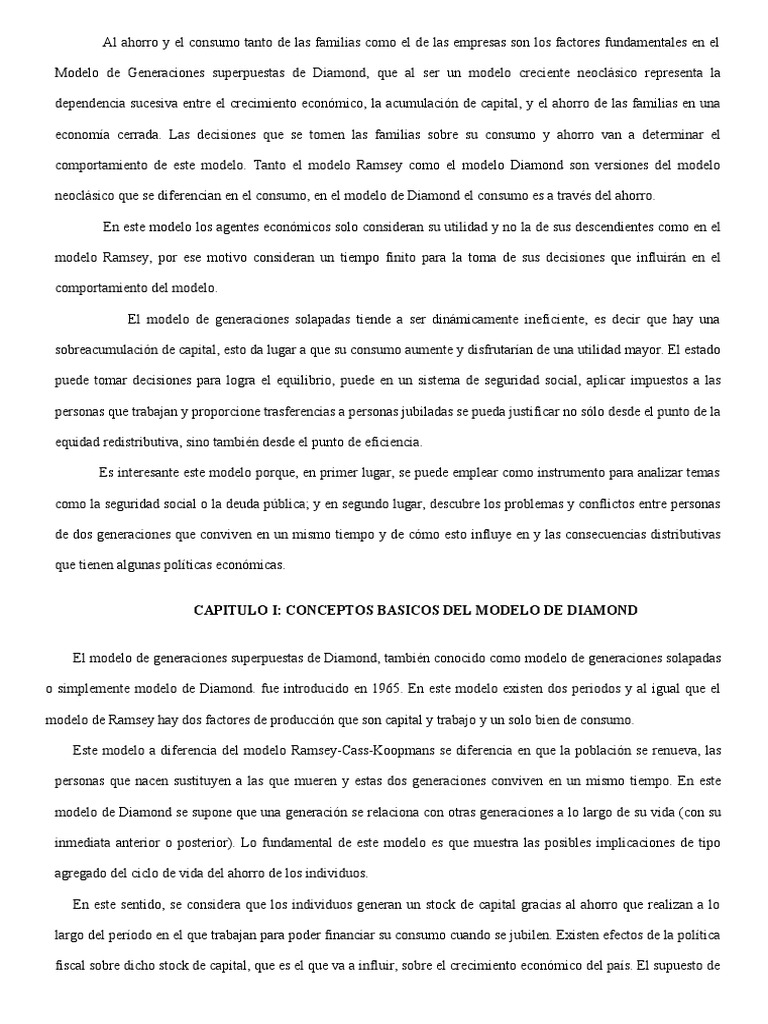 Modelo de Diamond | PDF | Macroeconómica | Ciencias económicas
