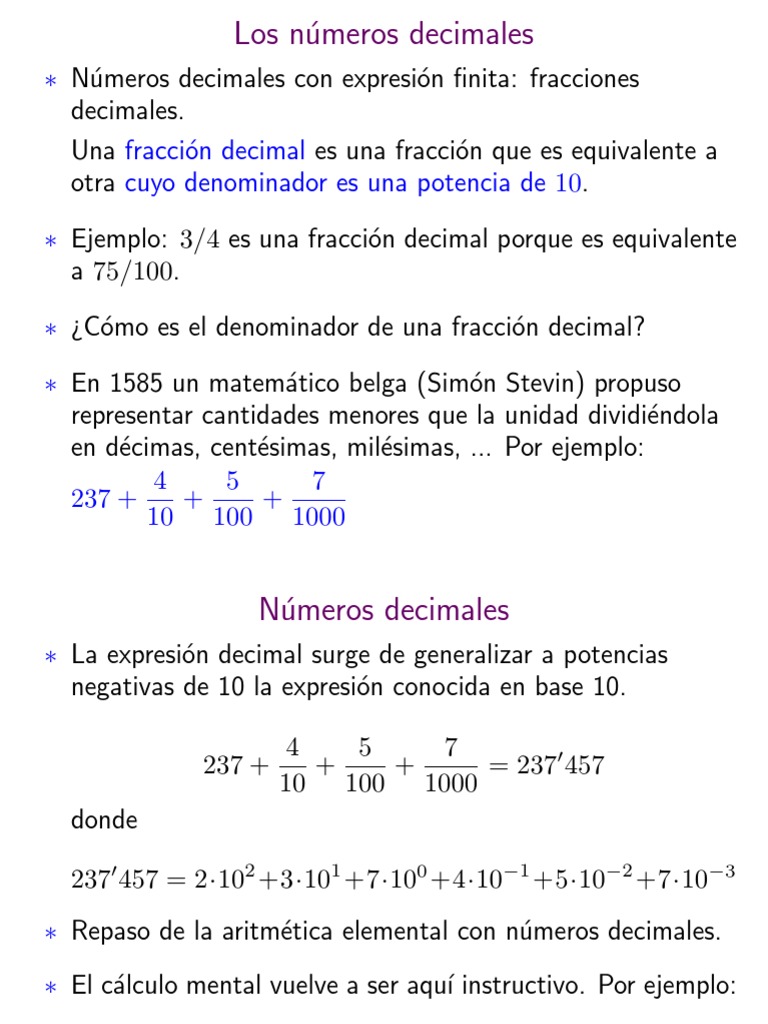 Numeros Racionales | PDF | Decimal | Fracción (Matemáticas)
