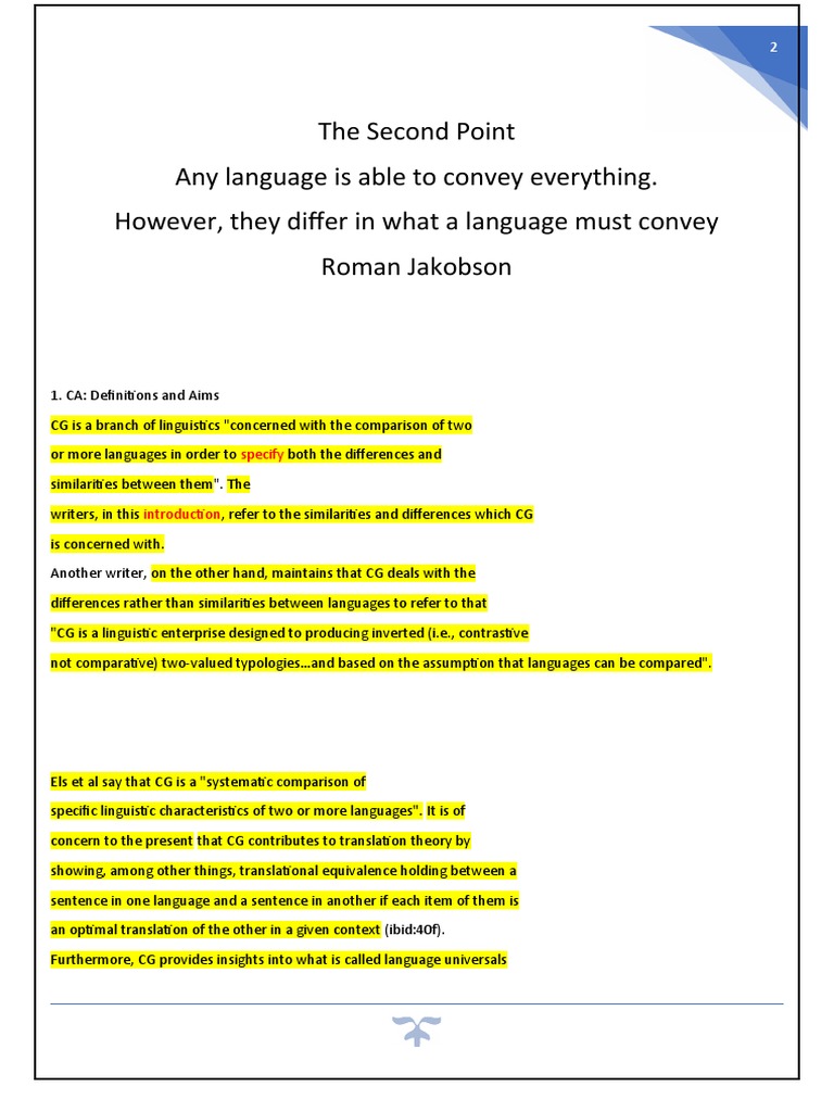 The Second Point Any Language Is Able To Convey Everything. However ...
