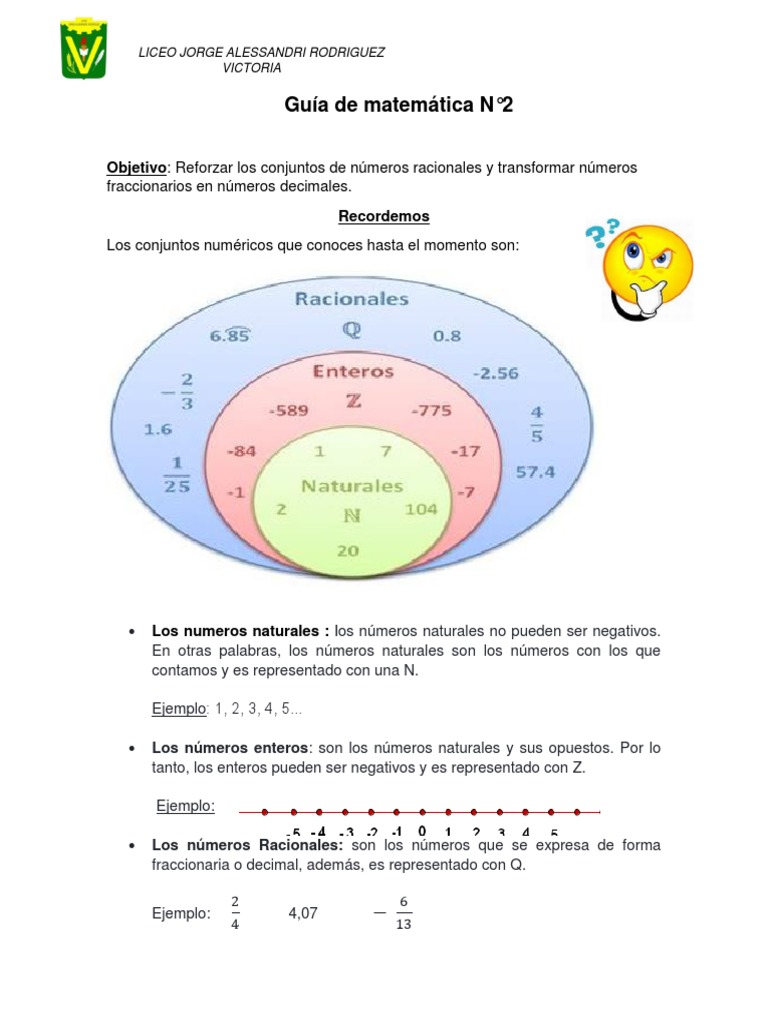 Guía de Números Racionales y Decimales | PDF | Número racional | Decimal
